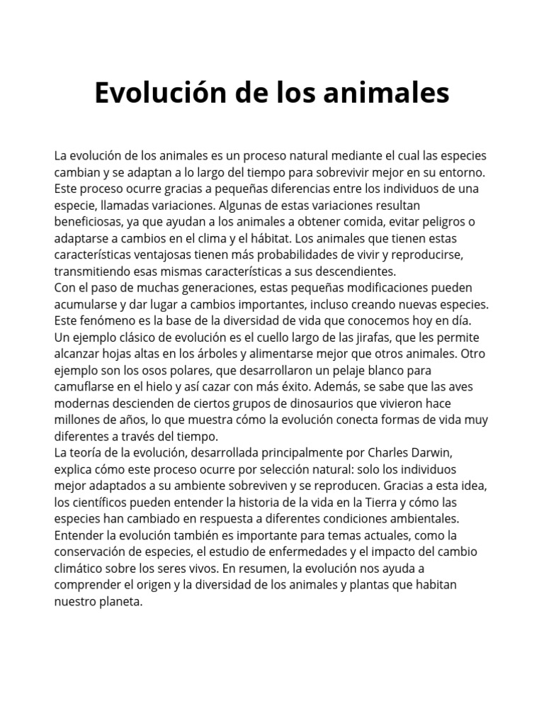 Evolucion Animales | PDF