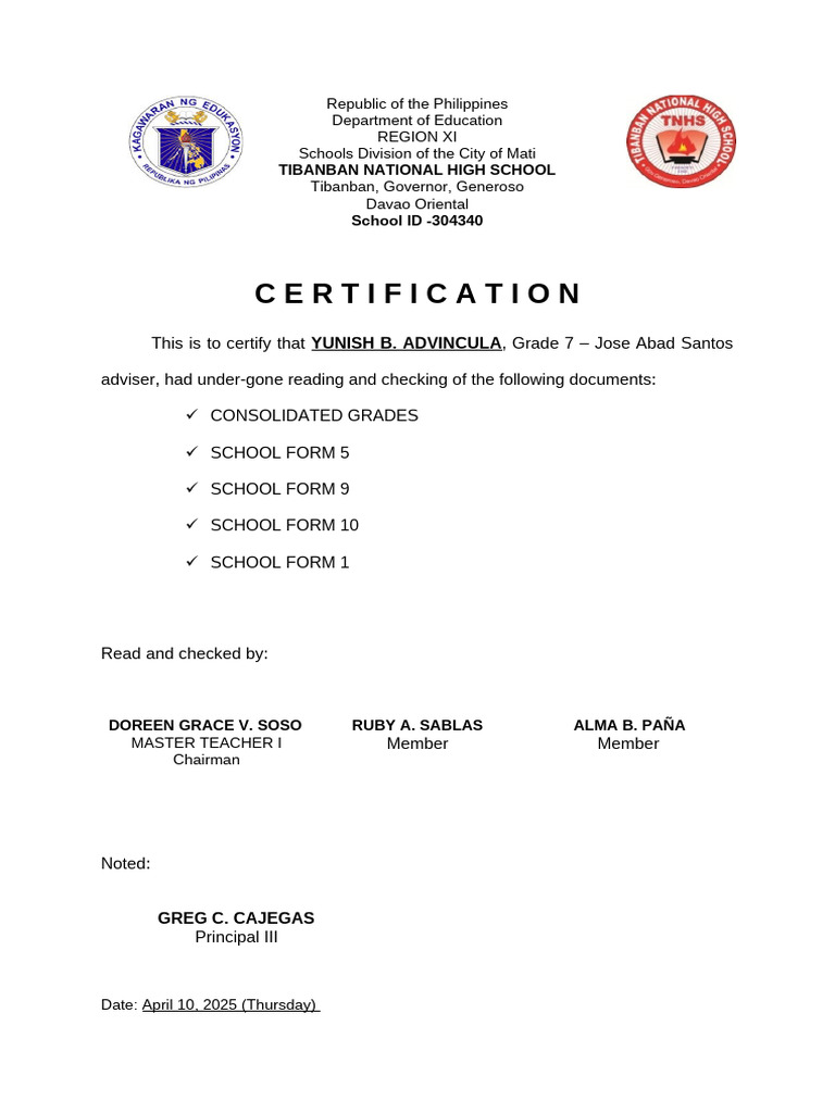 Certificate-of-checking | PDF