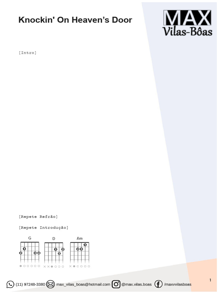 Knockin' On Heaven's Door - Bob Dylan - Cifra | PDF