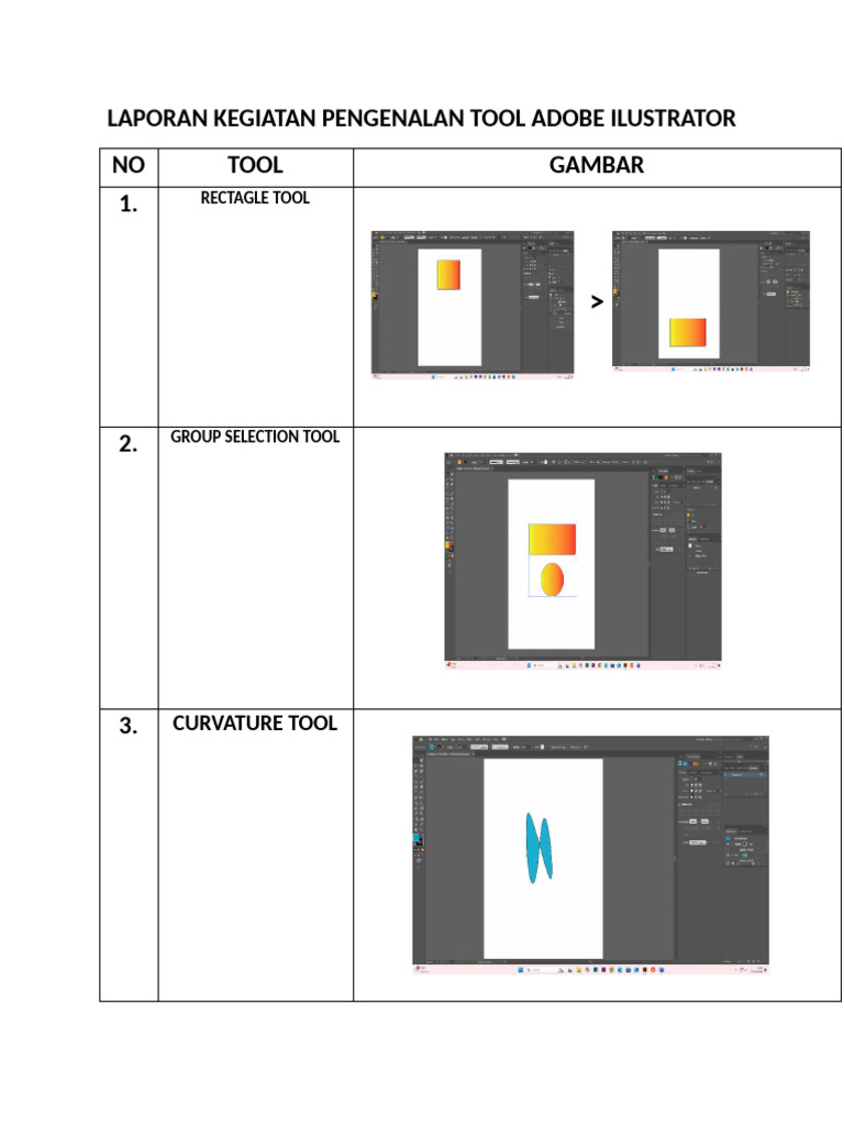 Laporan Kegiatan Pengenalan Tool Adobe Ilustrator Zhafran | PDF