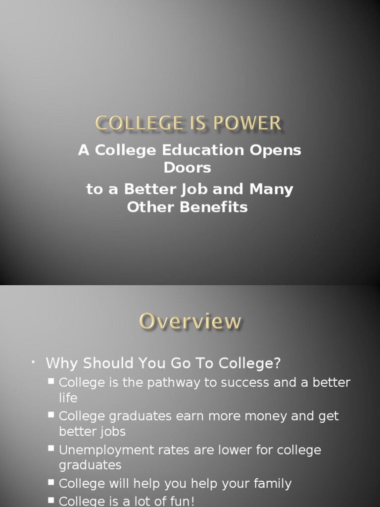 A College Education Opens Doors To A Better Job and Many Other Benefits ...