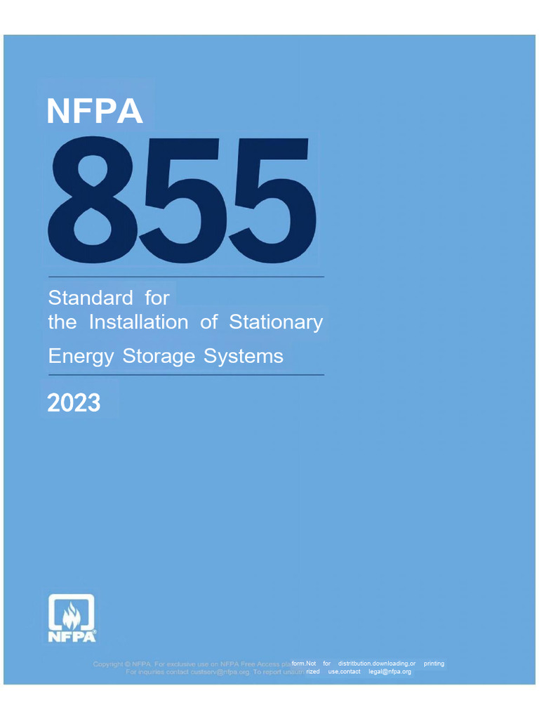 Nfpa 855 - Ess | PDF | Patent | Lithium Ion Battery