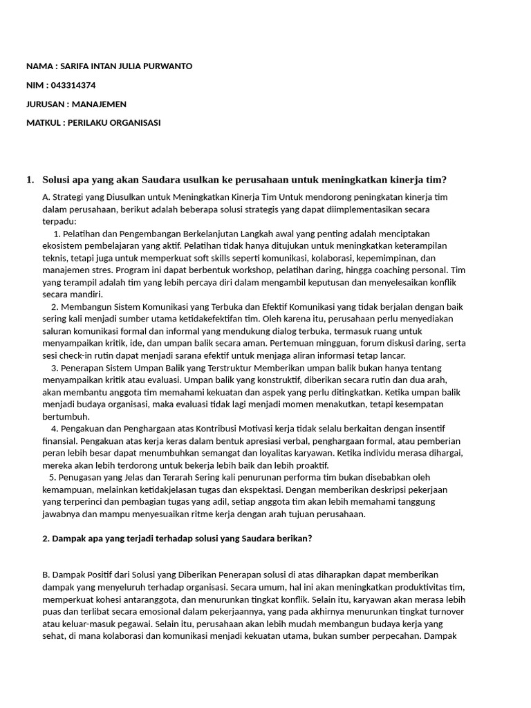 Tugas 1 Perilaku Ekonomi Sarifa Intan Julia P | PDF