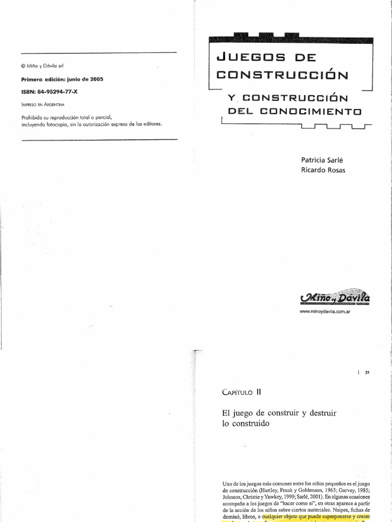 Juegos de Construcción-Patricia Sarlé y Ricardo Rosas | PDF