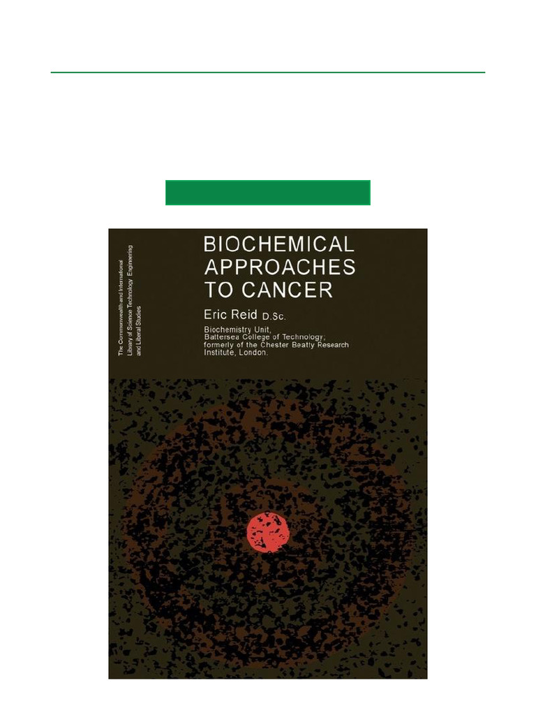 Just Released Biochemical Approaches To Cancer Illustrated Ebook ...
