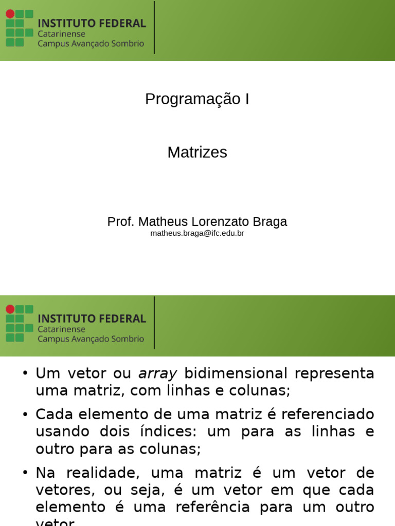 Aula Matrizes | PDF