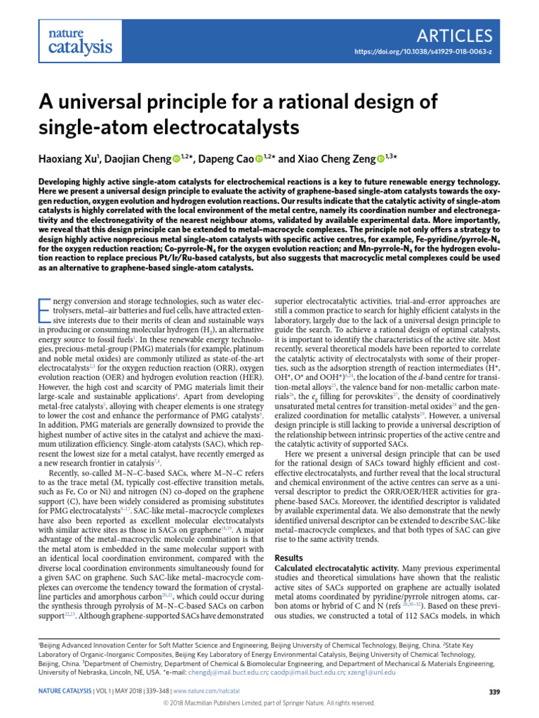 A Universal Principle for a Rational Design Of | PDF | Catalysis ...