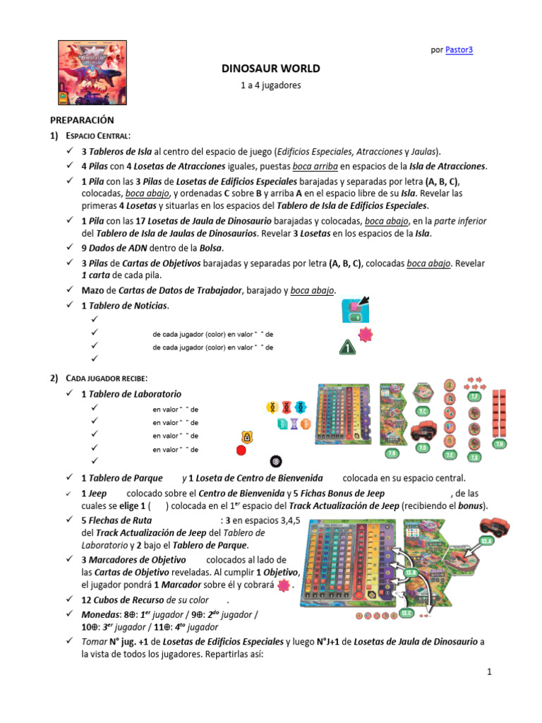 Dinosaur-World-Reglas-en-espanol | PDF