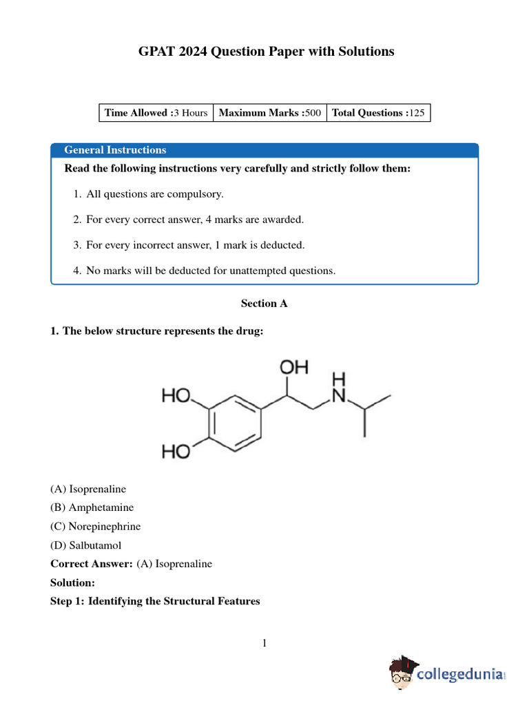 GPAT 2024 Question Paper With Solutions | PDF | Mill (Grinding) | Kinase