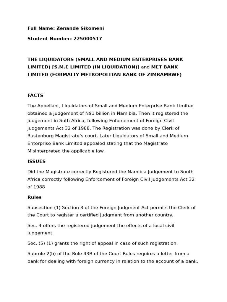 The Liquidator V Met Babk Limited | PDF