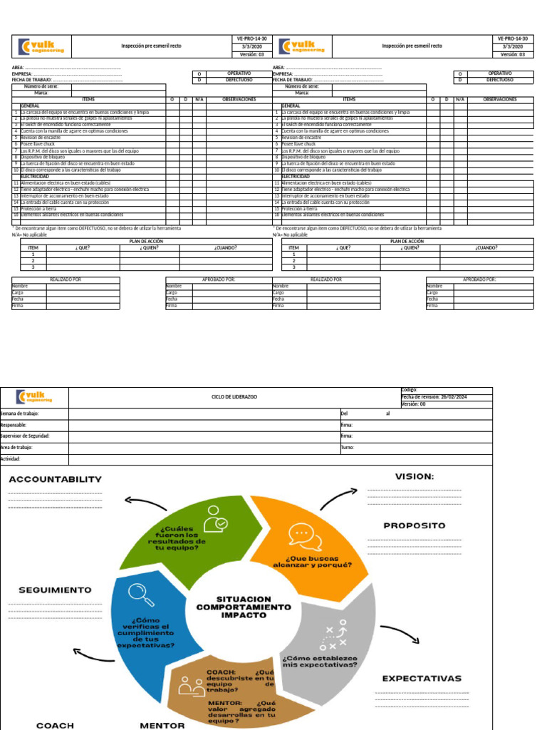 Inspección Pre Esmeril Recto VE-PRO-14-30 | PDF