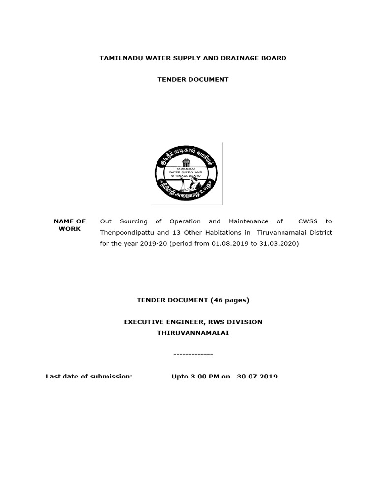 Thenpoondipattu CWSS 2019-20 | PDF | Taxes | Notary Public