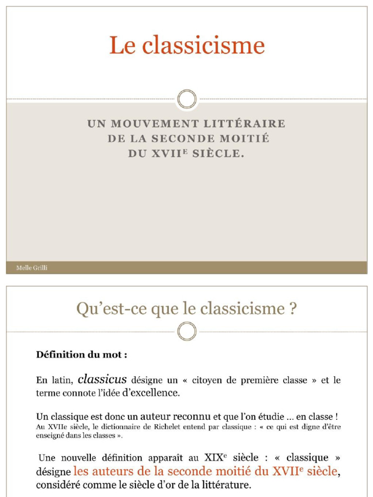Le Classicisme | PDF