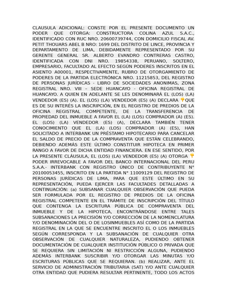 CLAUSULA ADICIONAL | PDF