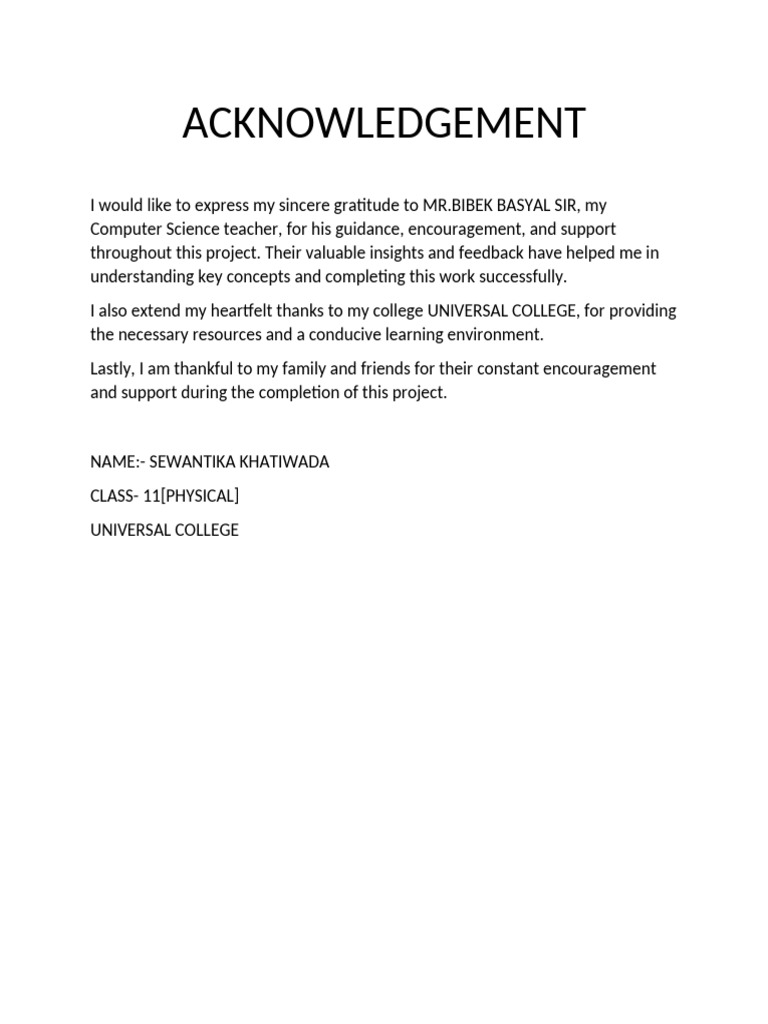Acknowledgement | PDF
