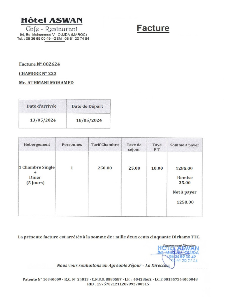 Facture Ref 2624 PDF | PDF
