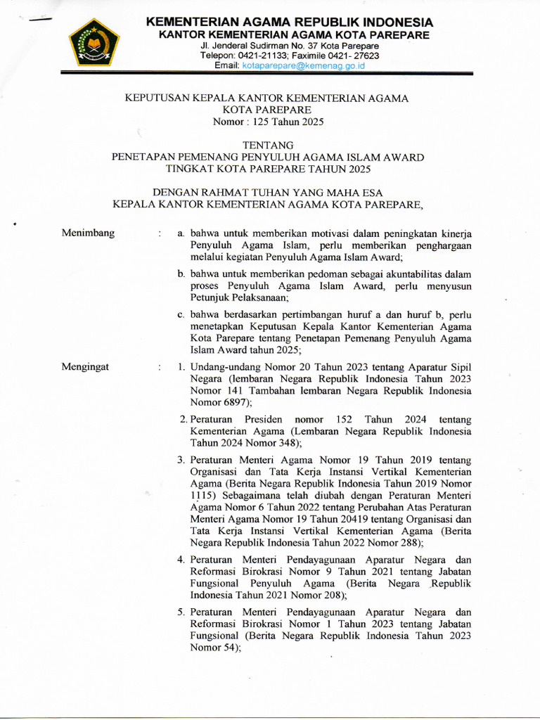 SK Pai Award Tahun 2025 | PDF