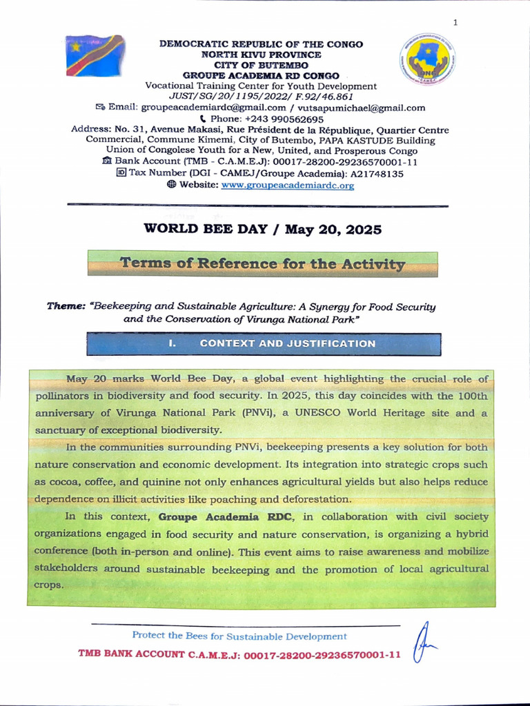 World Bee Day 20th May 2025 | PDF | Democratic Republic Of The Congo ...