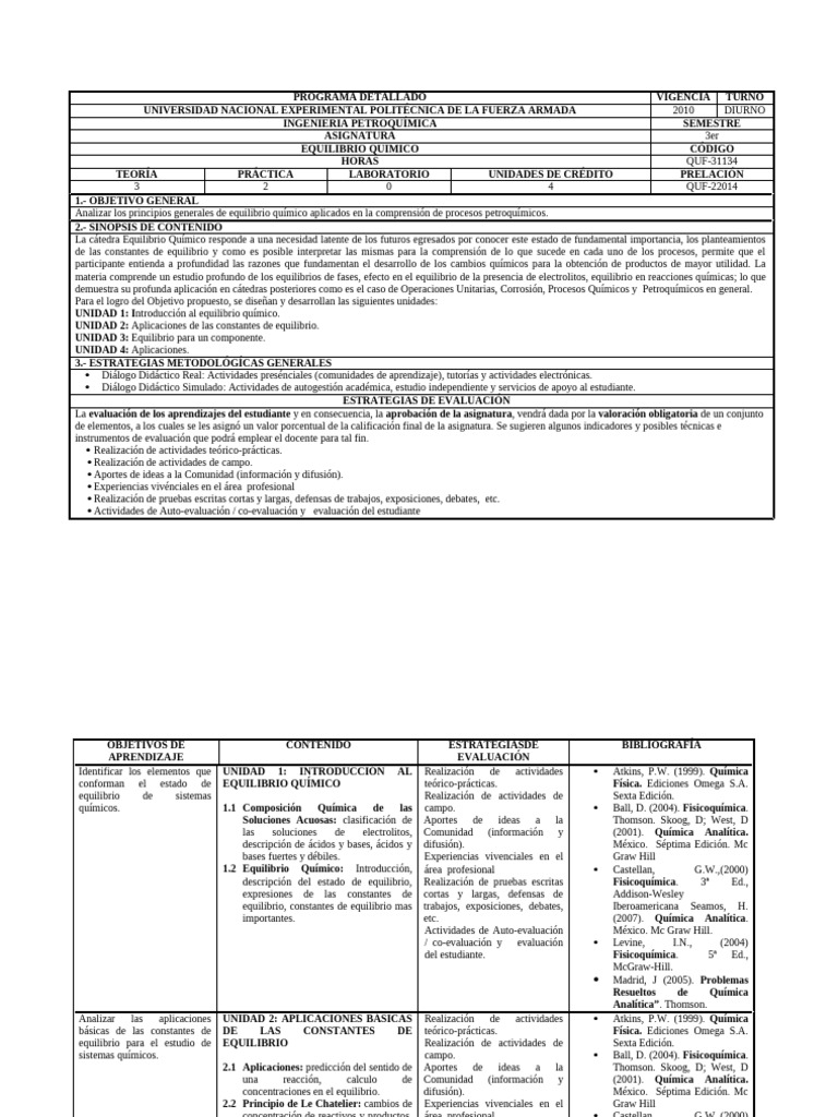 EQUILIBRIO QU-MICO ING. PETROQU-MICA (1) | PDF | Equilibrio químico | Energía libre de Gibbs