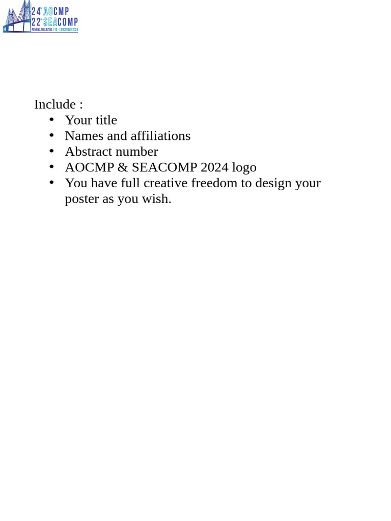 AOCMP & SEACOMP 2024 Poster Template | PDF