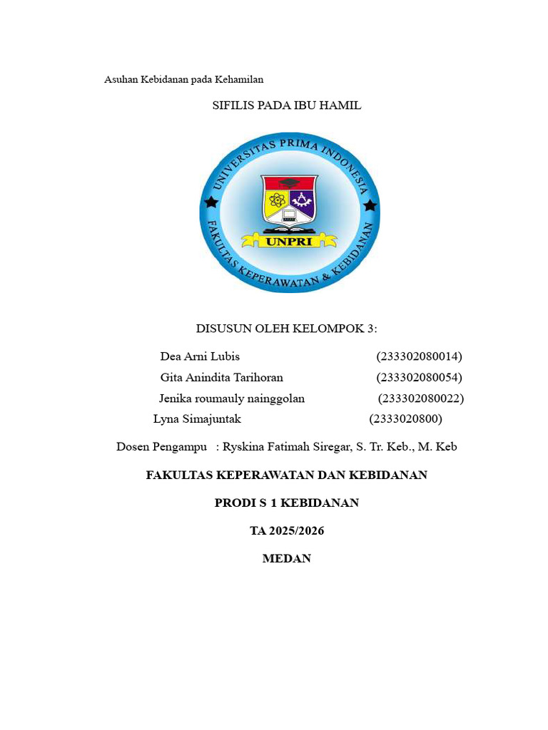 Sifilis pada Ibu Hamil: Risiko dan Penanganan | PDF