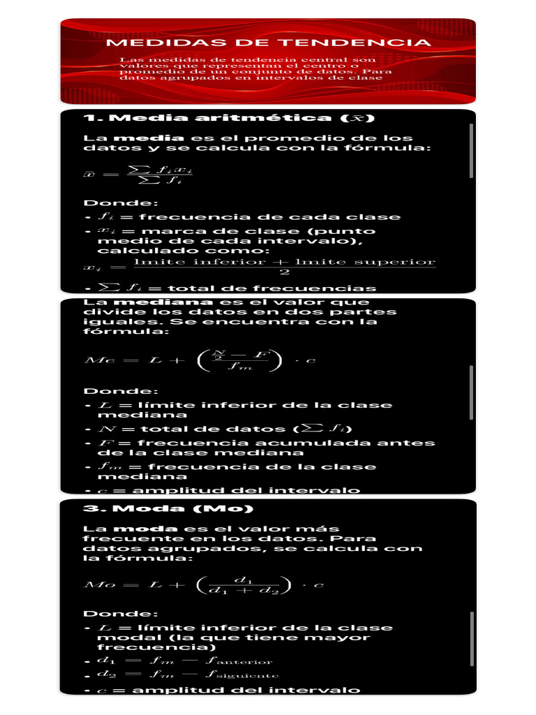 Medidas de Tendencia | PDF