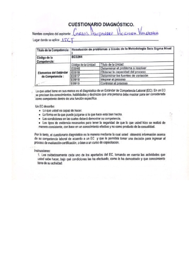 Cuestionario Diagnostico | PDF