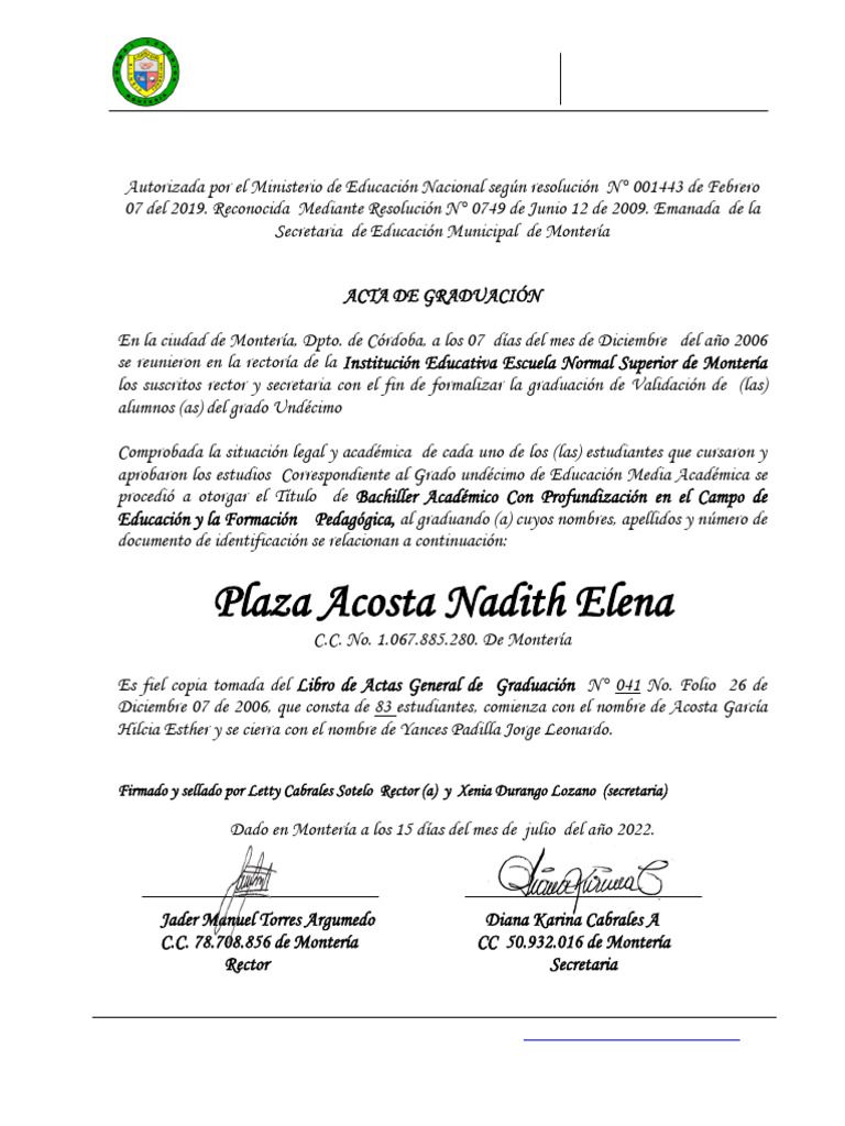 Acta Plaza Nadith | PDF