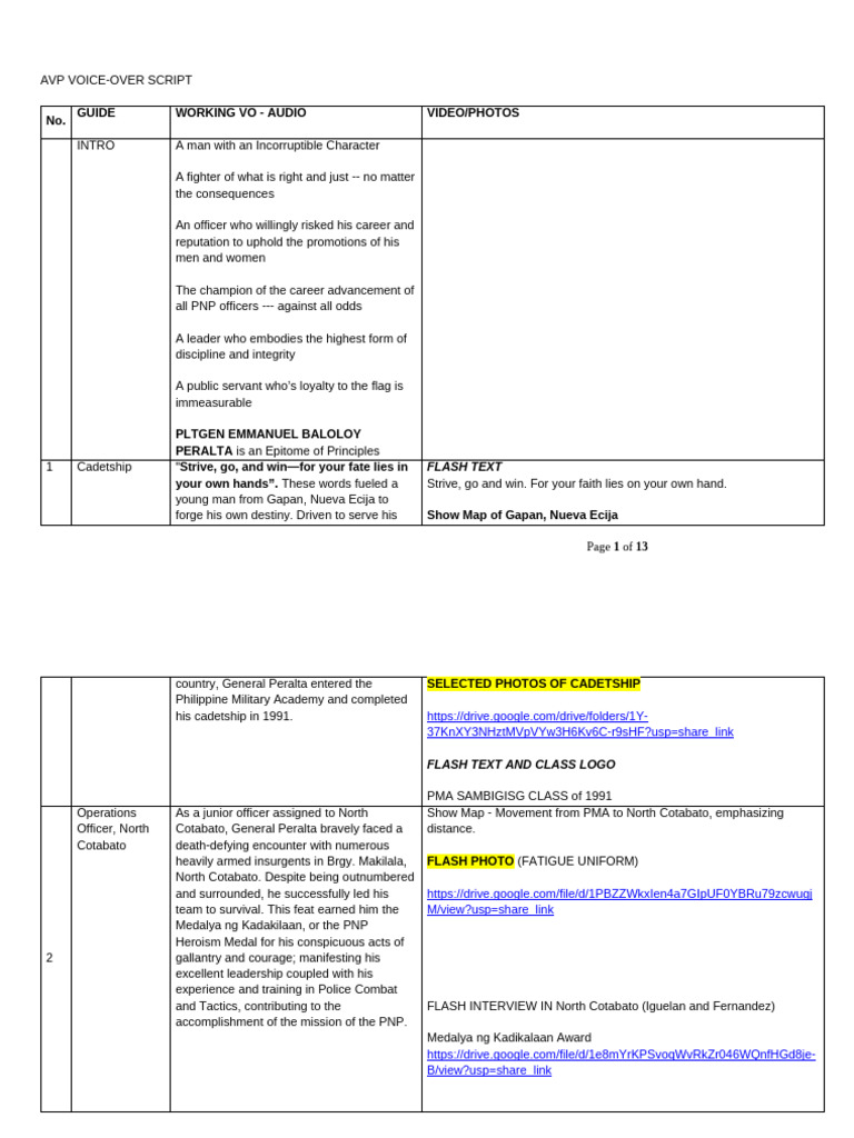 With Pictures Final Today - EBP Testimonial AVP VO SCript Edited SJ - 1 ...