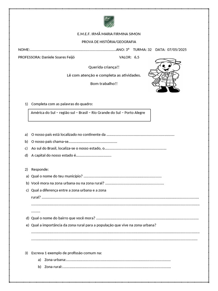 Prova de Historiageografia - T32 - 0705 | PDF