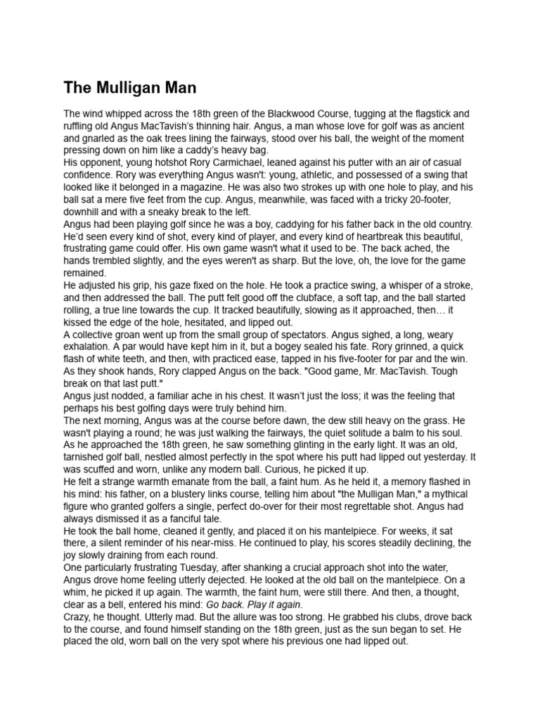 Mulligan man a golfers story. | PDF | Golf Course | Ball Games