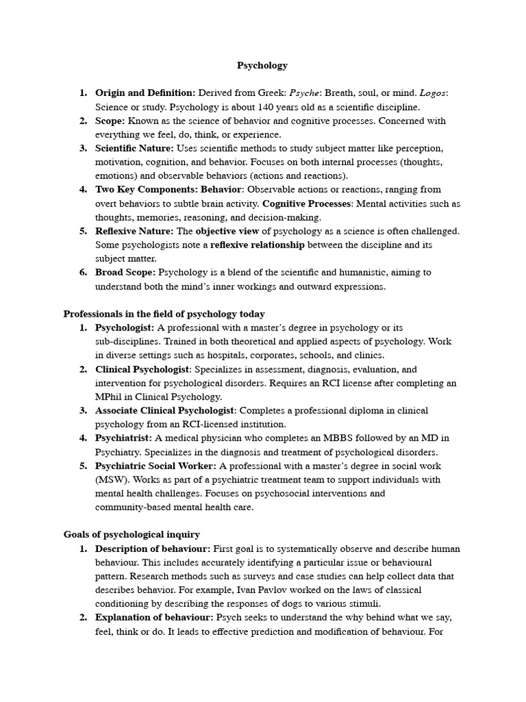 Introduction To Psychology (History and Schools) | PDF | Psychology ...