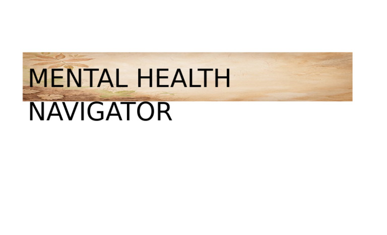 Mental Health Navigator | PDF
