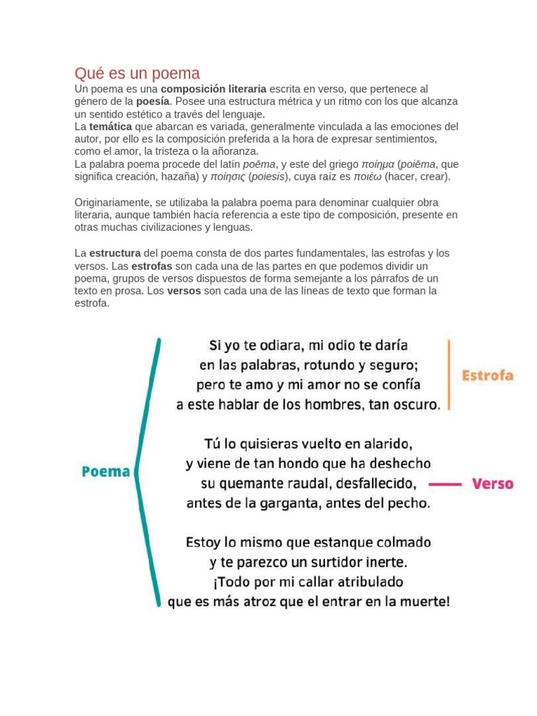 Definición de poema y sus características | PDF