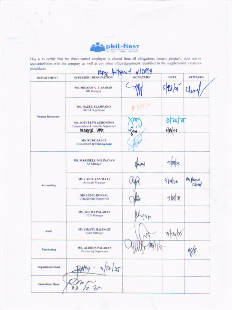 Rex Anthony Piedad-Clearance001 | PDF
