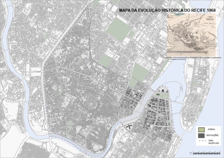 Mapa Histórico do Recife em 1868 | PDF