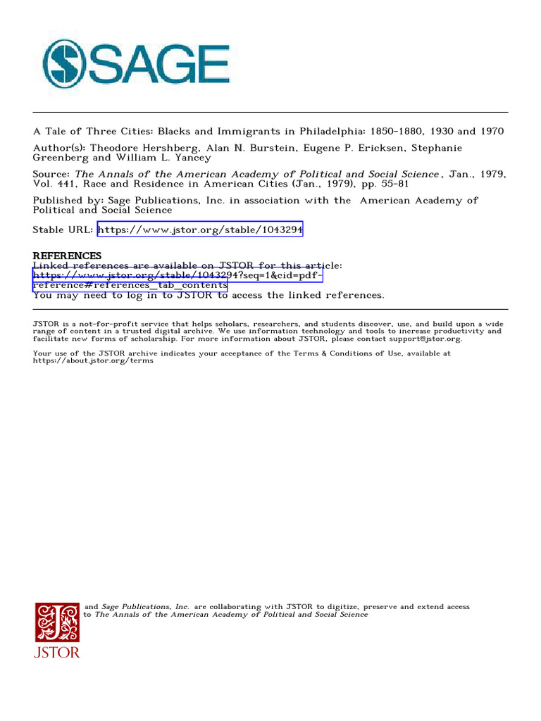 Theodore Herschberg Thesis | PDF | Cultural Assimilation | Sociology