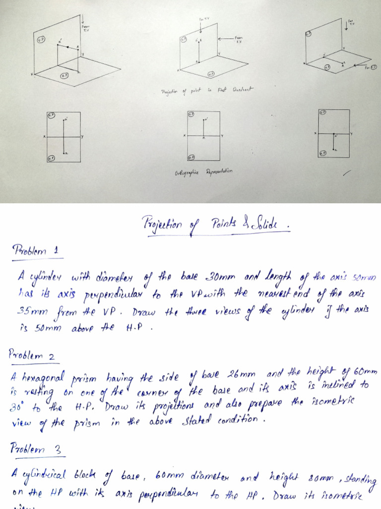 Projection of Points&Solids | PDF