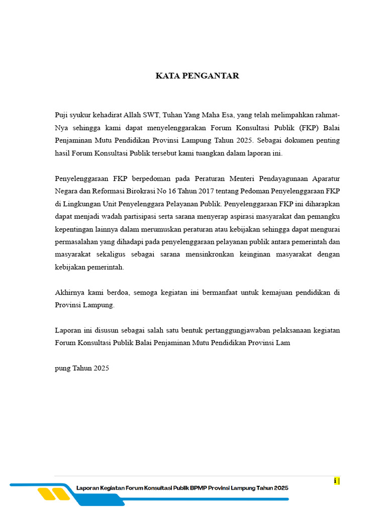 Laporan FKP 2025 BPMP Lampung Fiks | PDF