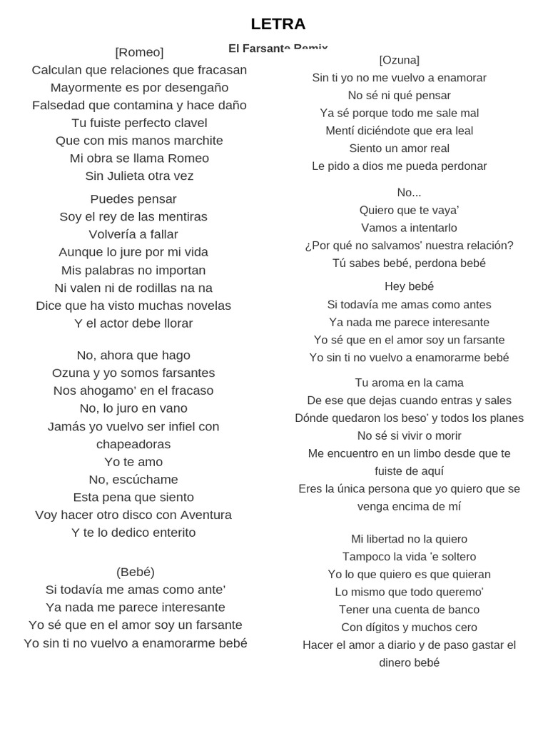 Letras Siuuuuuu | PDF | Amor