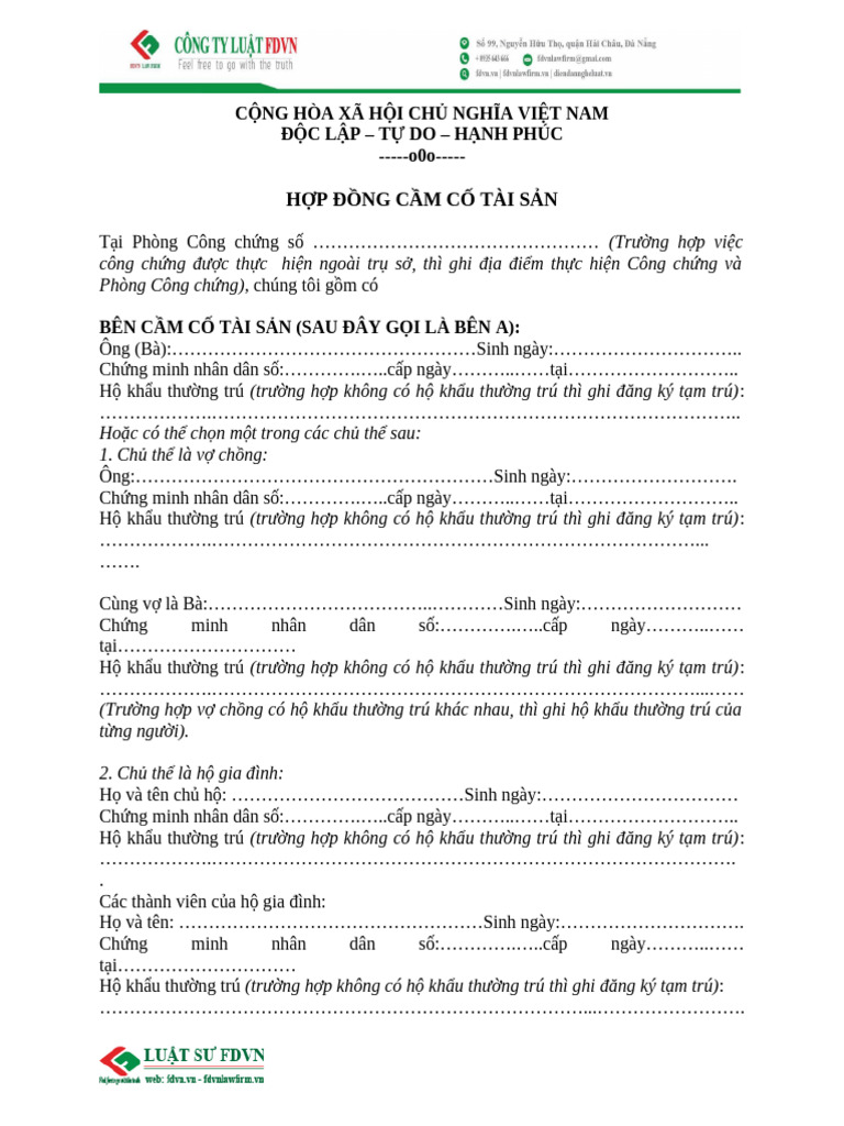 Hop Dong Cam Co Tai San | PDF