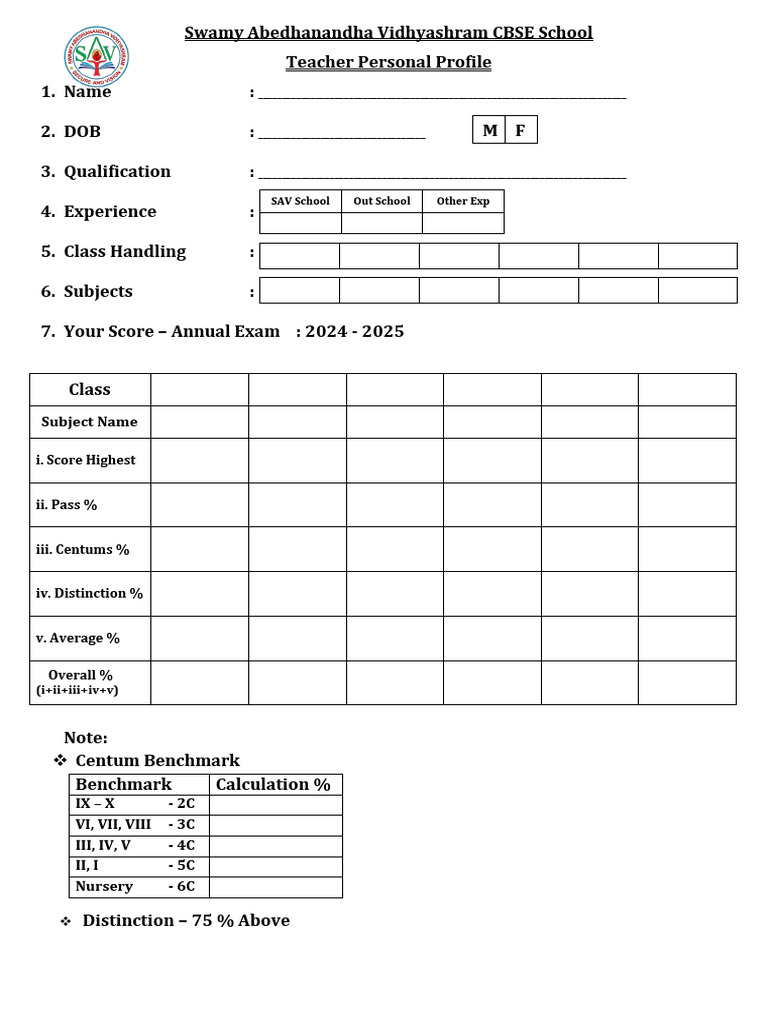 Teacher Personal Profile | PDF