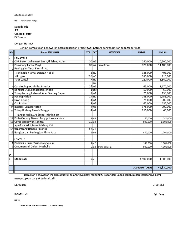 Penawaran Kloop Coffee | PDF