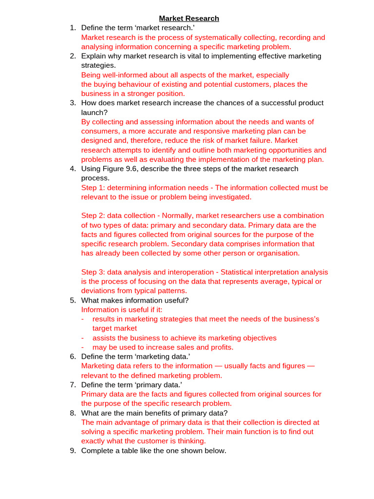 Market Research Textbook Questions | PDF | Marketing | Marketing Research