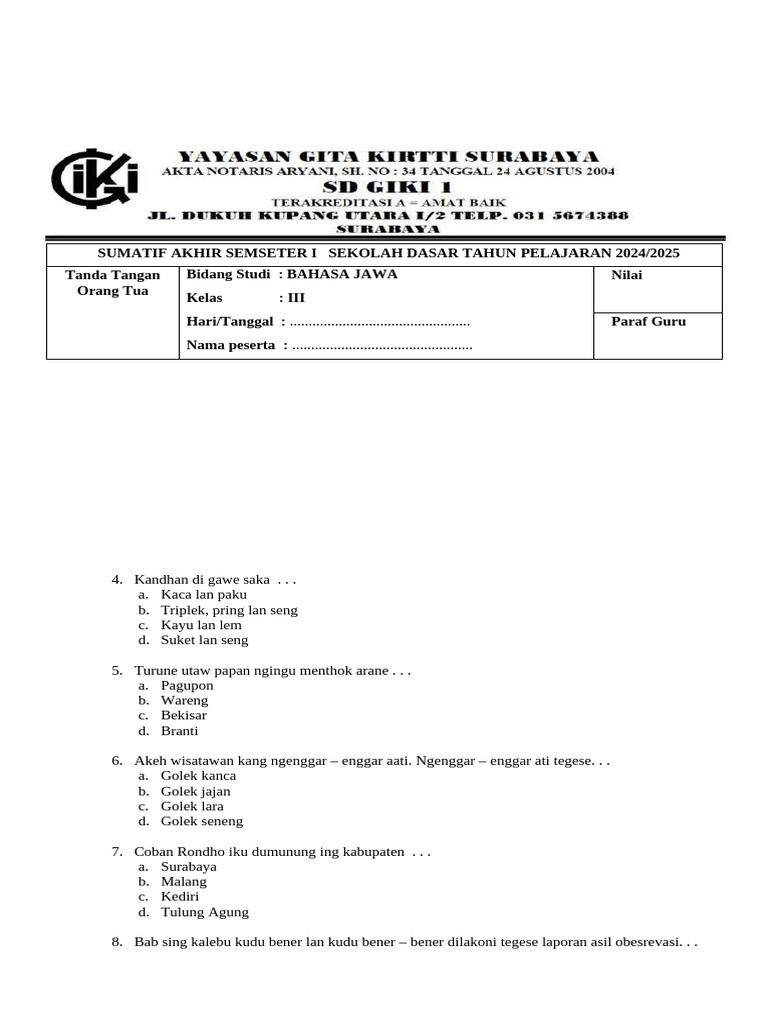 Sas Bahasa Jawa | PDF