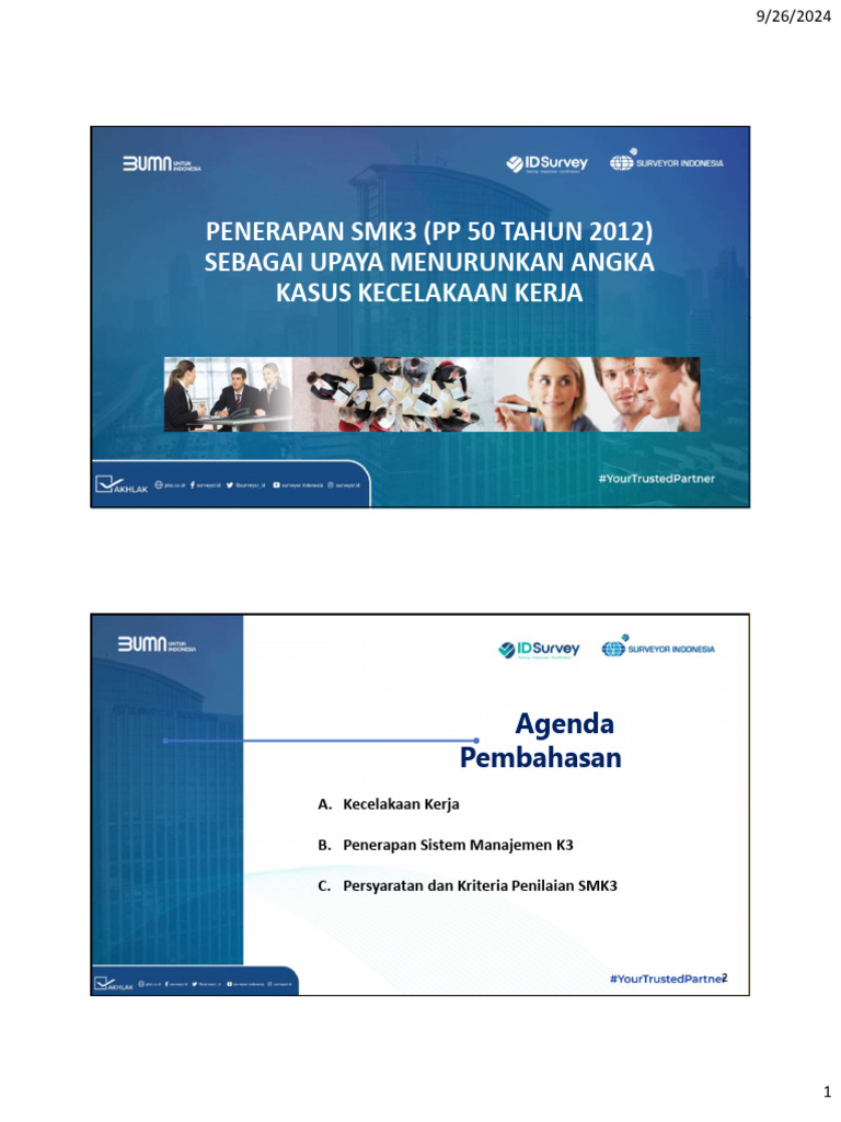 Materi Penerapan SMK3 | PDF