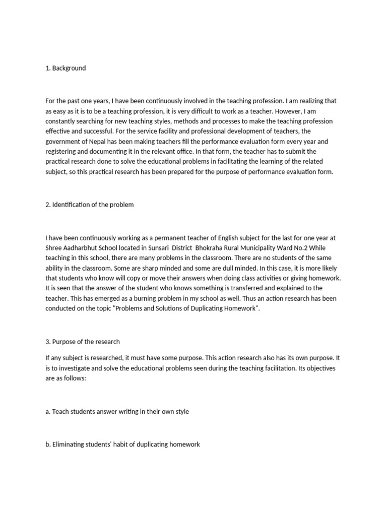 Research 2082 | PDF | Teachers | Homework