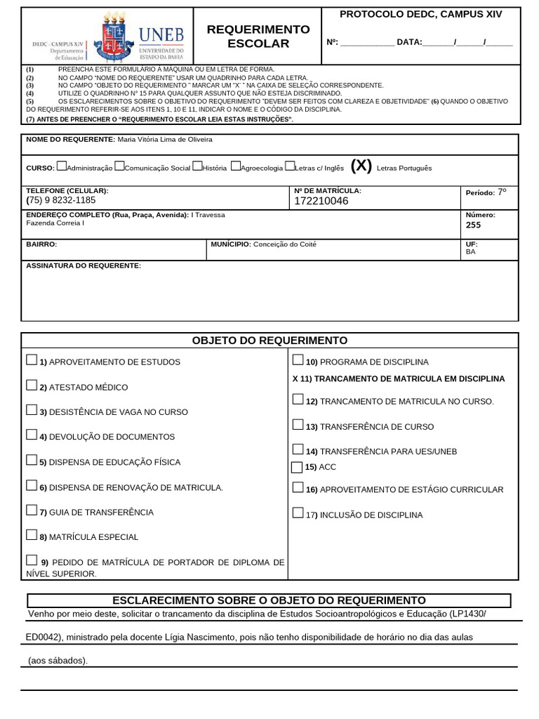 Modelo de Requerimento | PDF