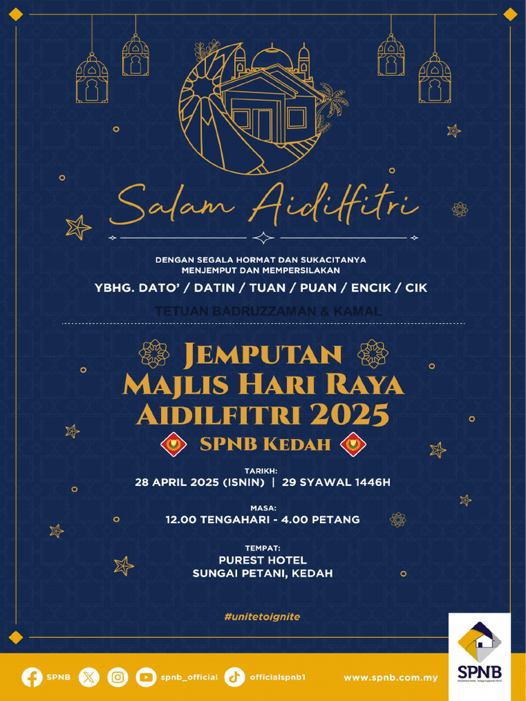 Jemputan Raya SPNB Kedah 2025 - B&K | PDF