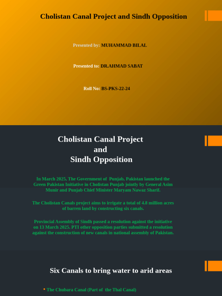 Cholistan Canal Project 01 | PDF | Government | Government Of Pakistan